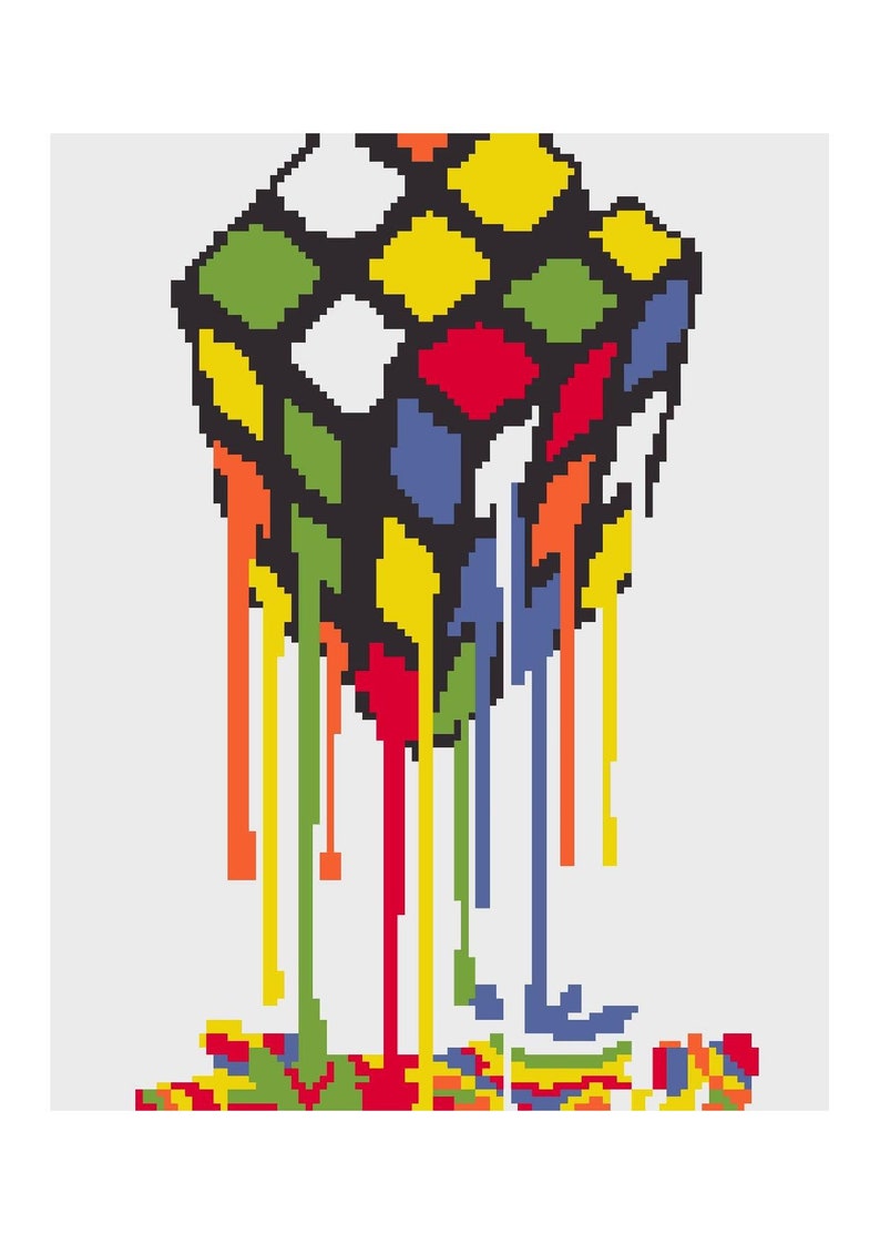 Dripping Rubik's Cube Crochet Pattern Download - Etsy