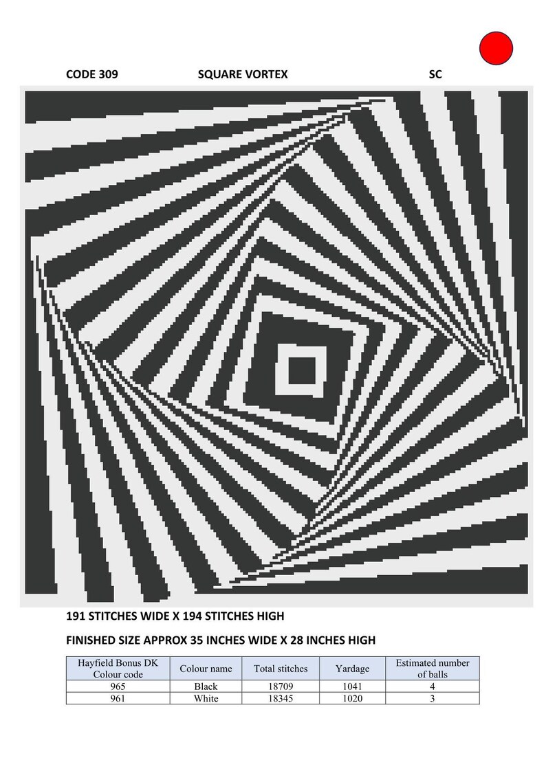 Vortex Illusion Crochet Pattern Download - Etsy