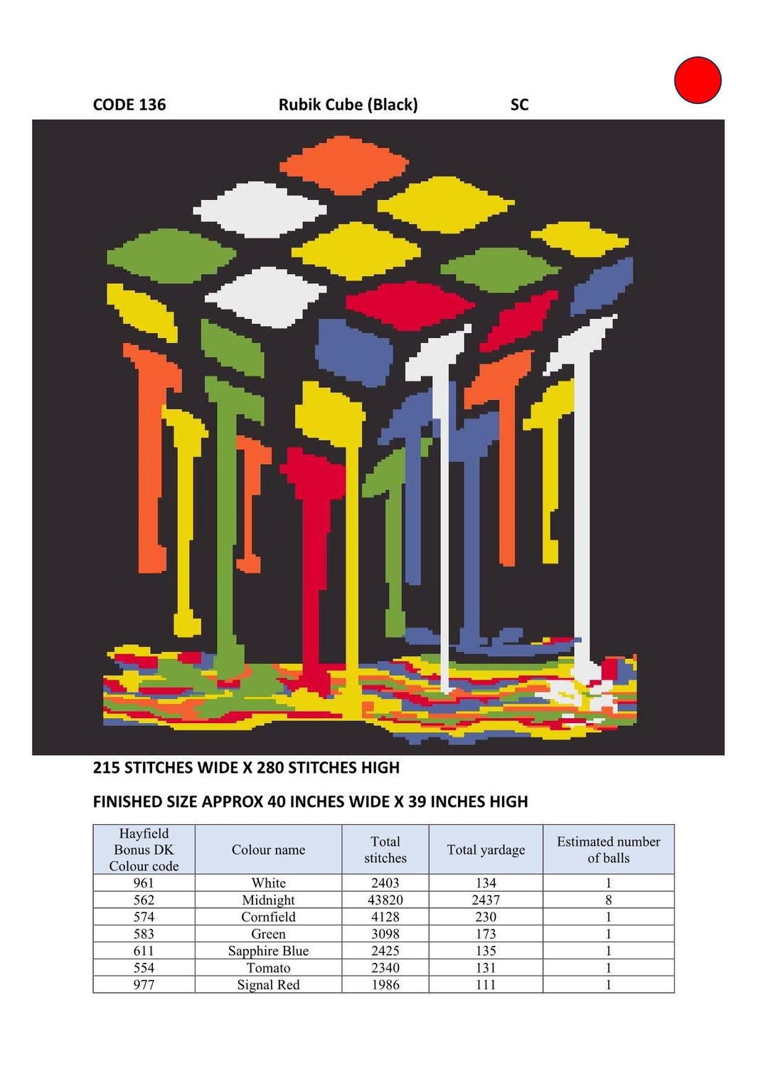Dripping Rubik's Cube SC Crochet Pattern Download - Etsy
