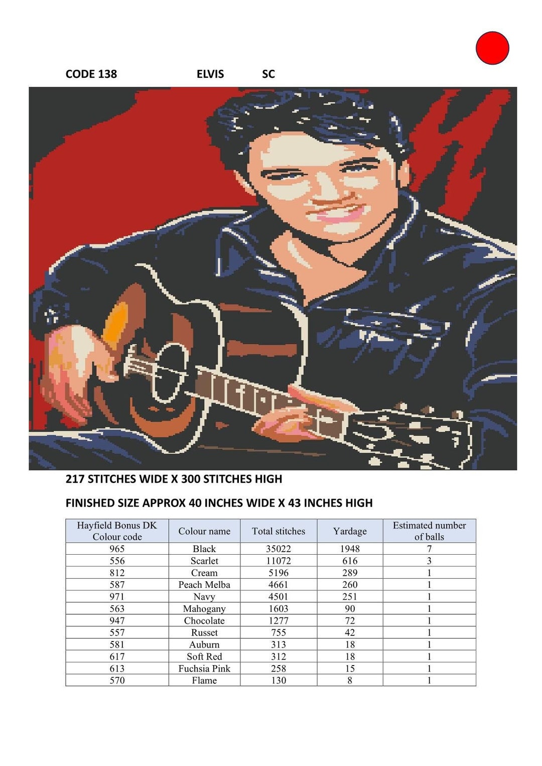 Elvis Presley SC Crochet Pattern Download - Etsy