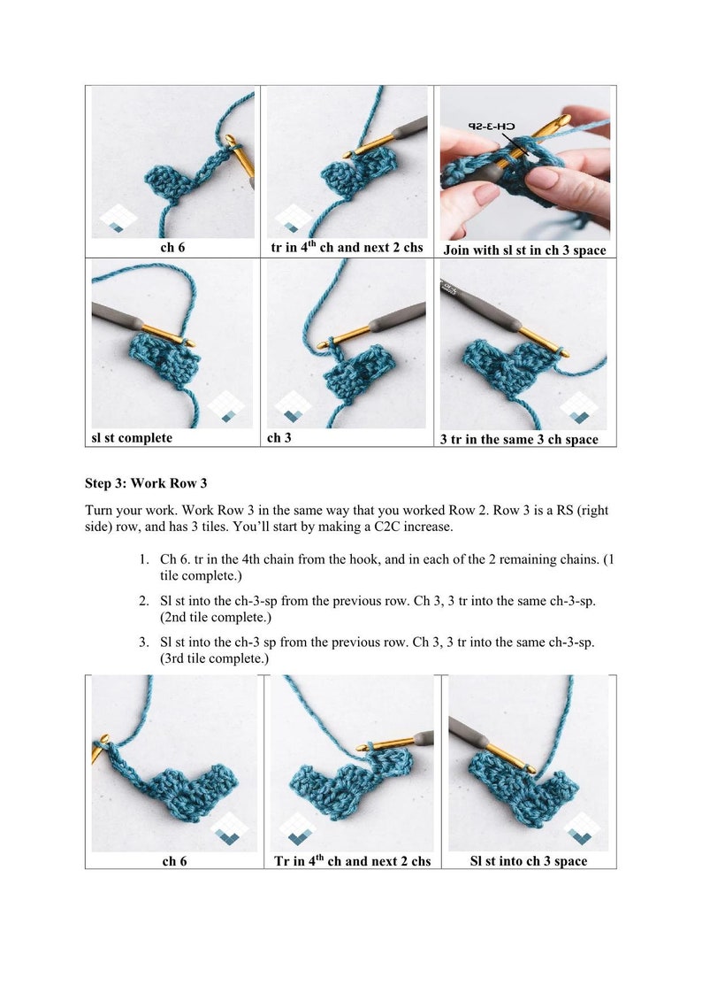 Melting Cube Mini C2C Crochet Pattern Download - Etsy