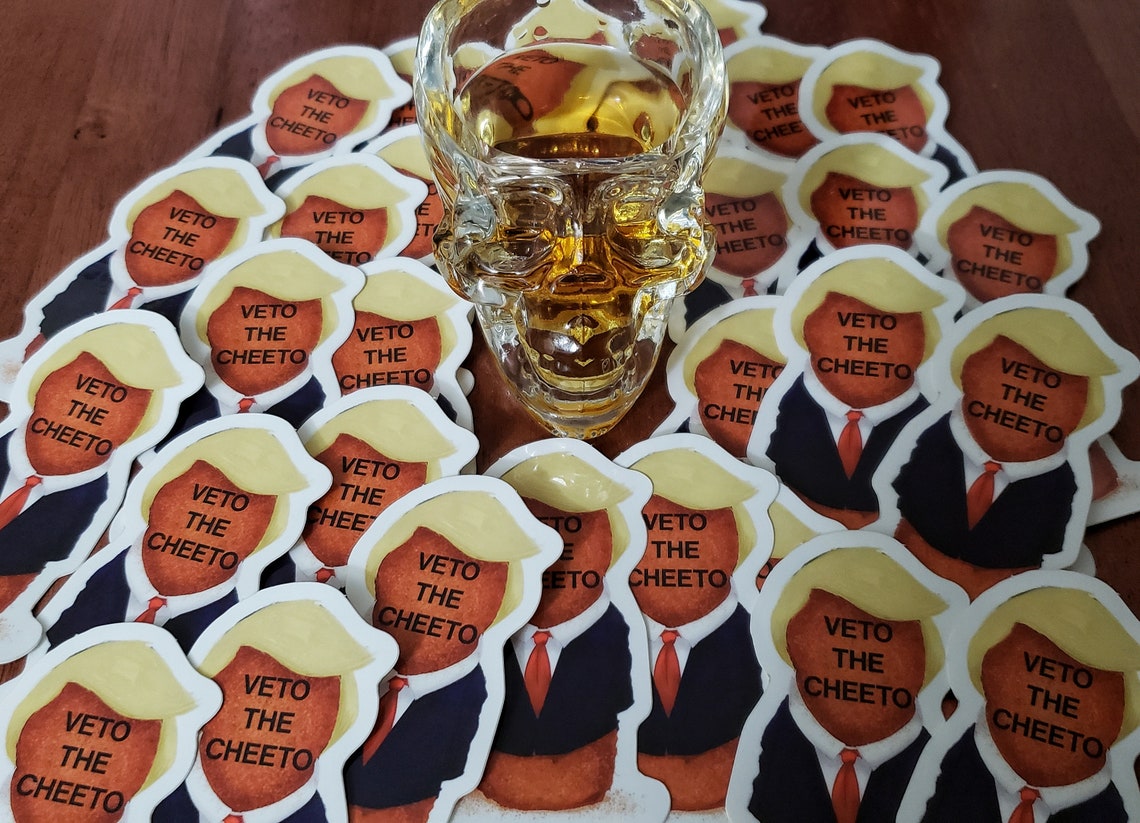 Limited Edition VETO THE CHEETO Face “forgotten Cheeto” 3 Inch, Die Cut ...