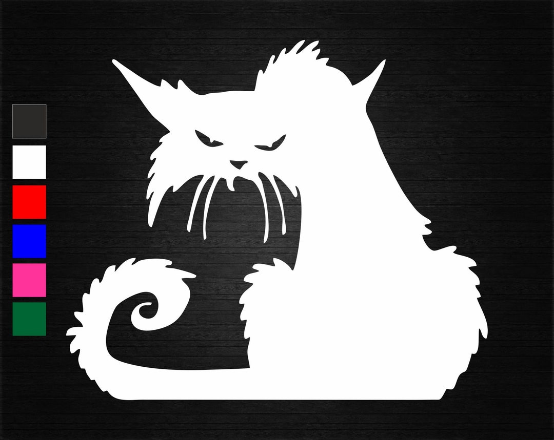 Spooky Cat Halloween Vinyl Decal Sticker Wall Door Window Car - Etsy