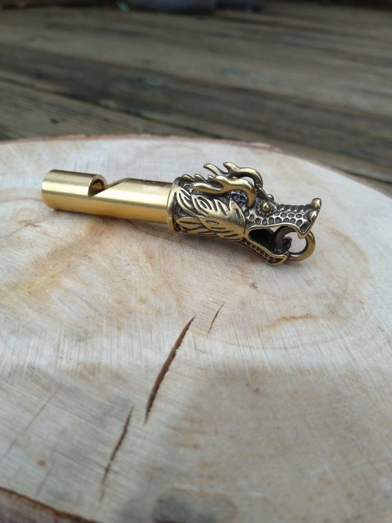 Brass Dragon Head EDC Whistle | Etsy
