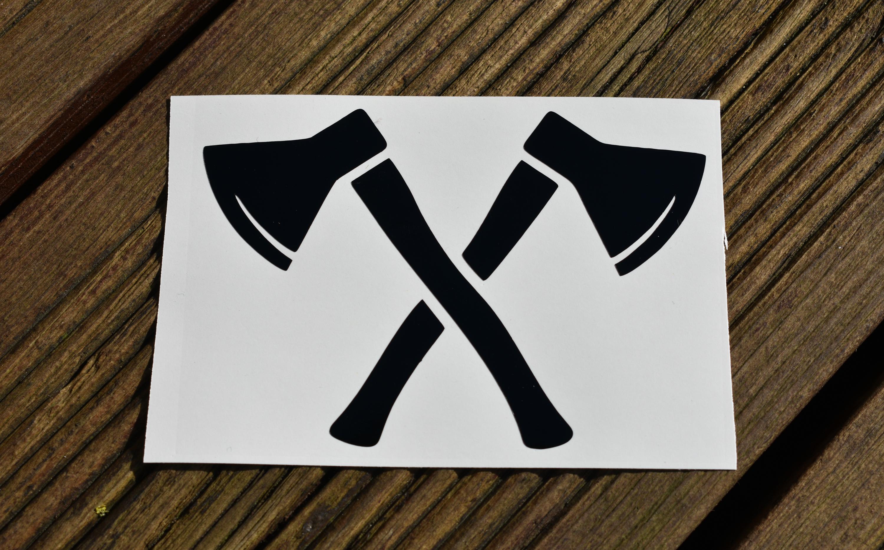 Axes Axe Vinyl Decal Sticker Wall Door Window Car Van Bike Lorry Home ...