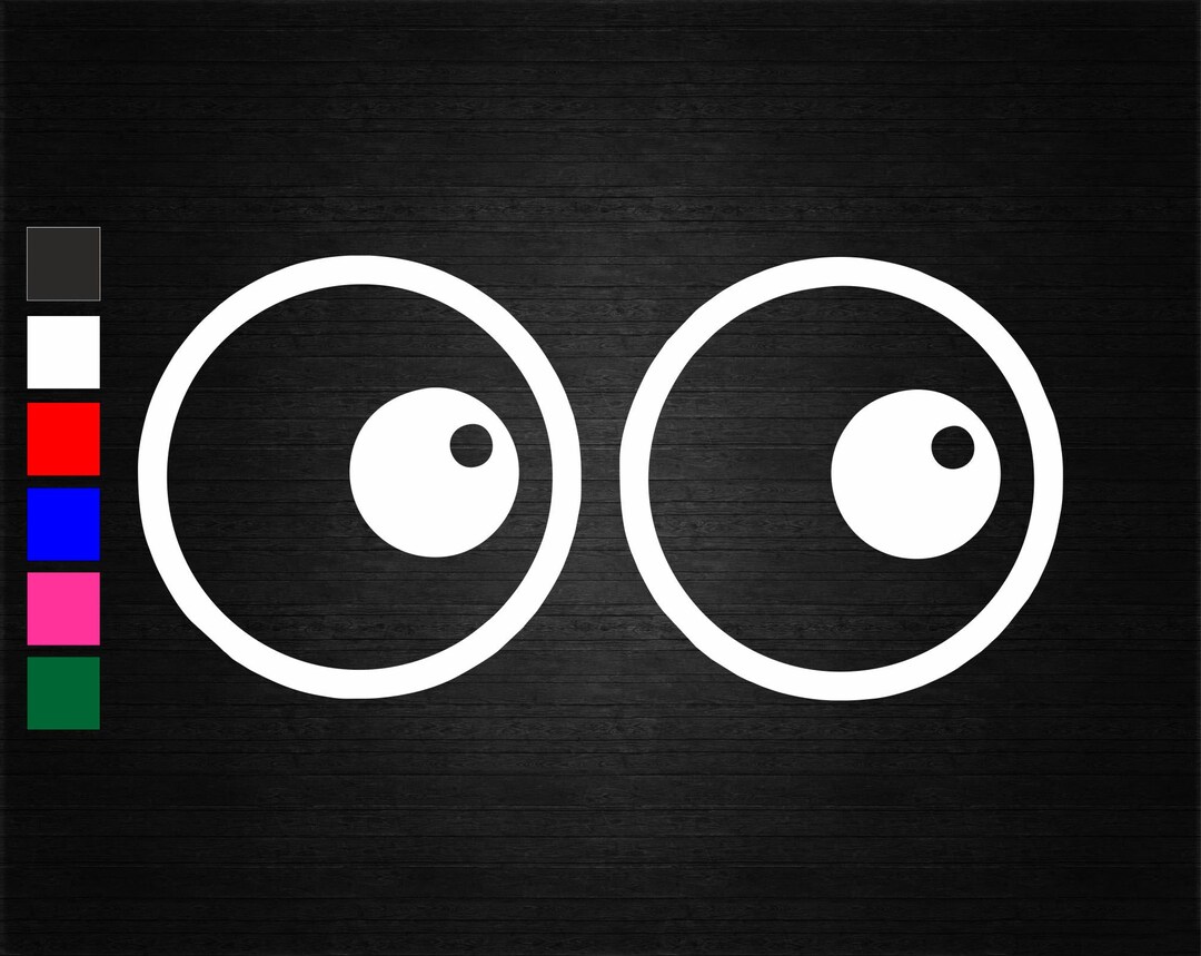 Pair of Eyes Funny Vinyl Decal Sticker Wall Door Window Car Van Bike ...
