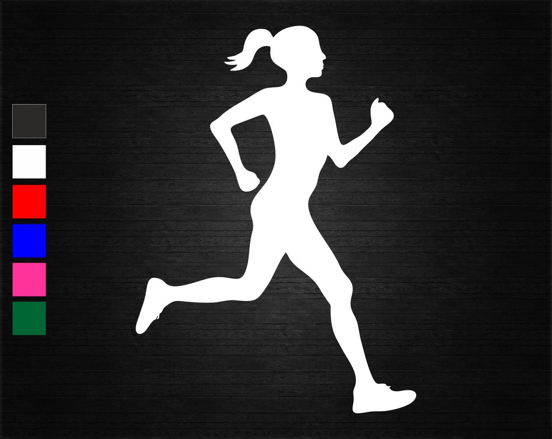 Running Jogging Woman Sport Vinyl Decal Sticker Wall Door Window Car ...