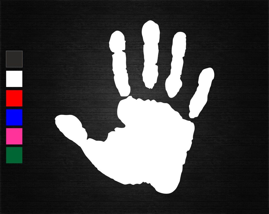 Hand Print Vinyl Decal Sticker Wall Door Window Car Van Bike Lorry Home ...