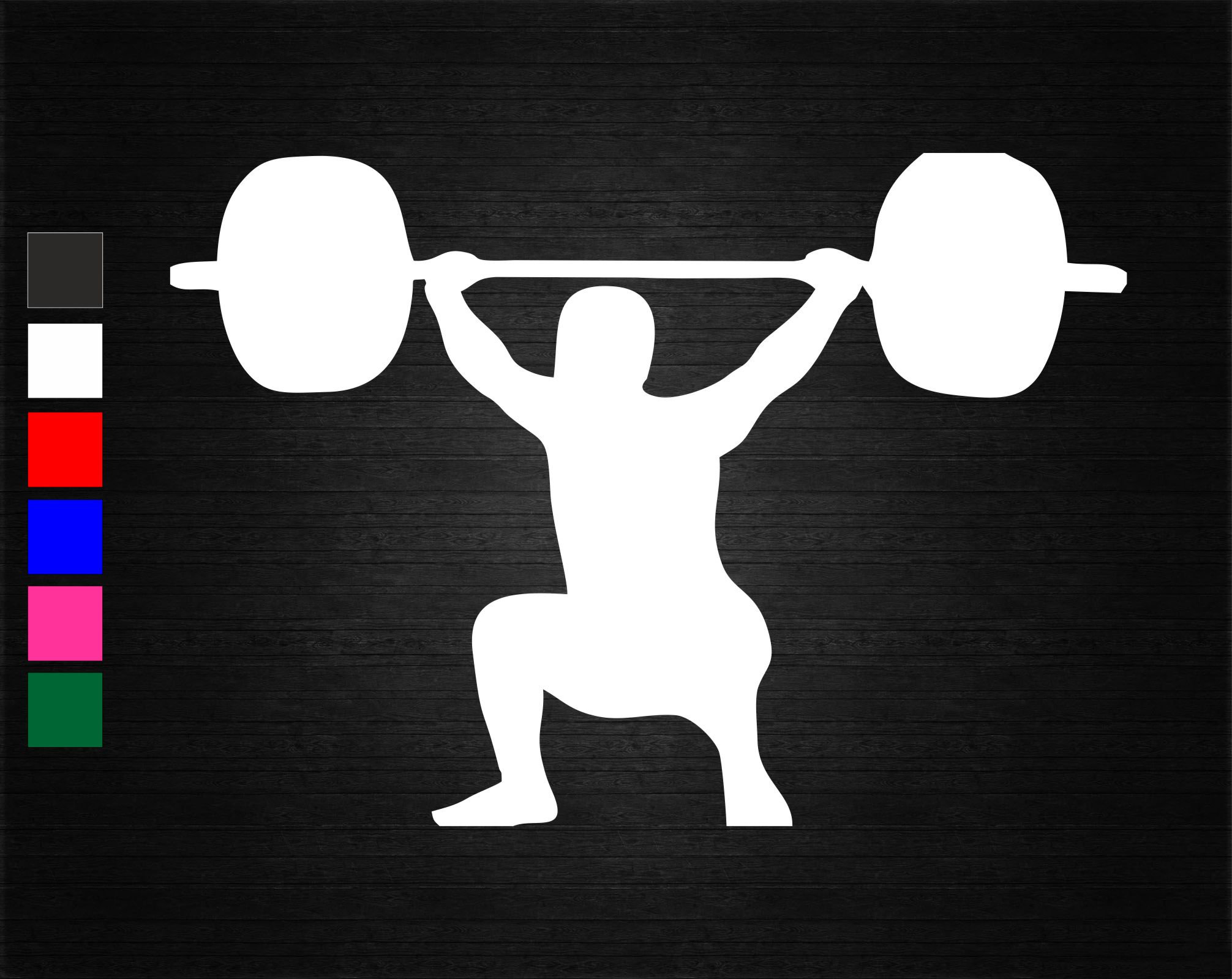 Weightlifter Weightlifting Gym Vinyl Decal Sticker Wall Door Window Car ...