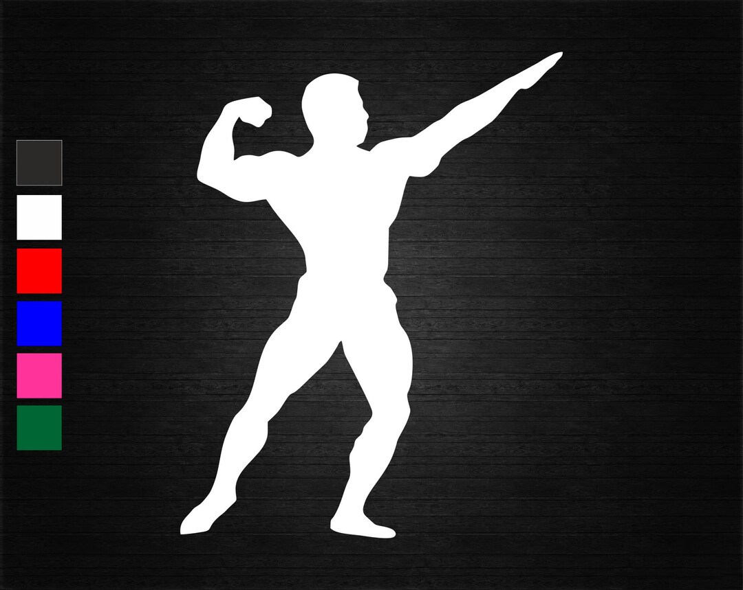 Bodybuilder Gym Muscles Vinyl Decal Sticker Wall Door Window Car Van ...
