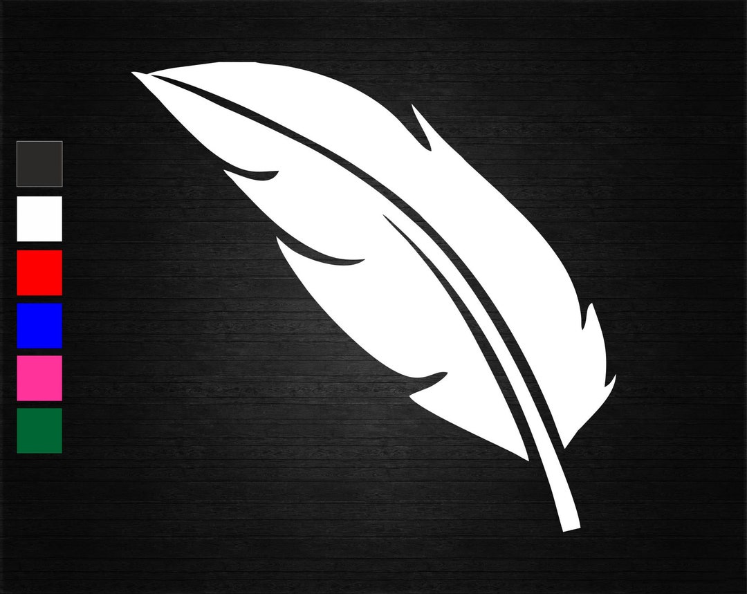 Feather Vinyl Decal Sticker Wall Door Window Car Van Bike Lorry Home ...