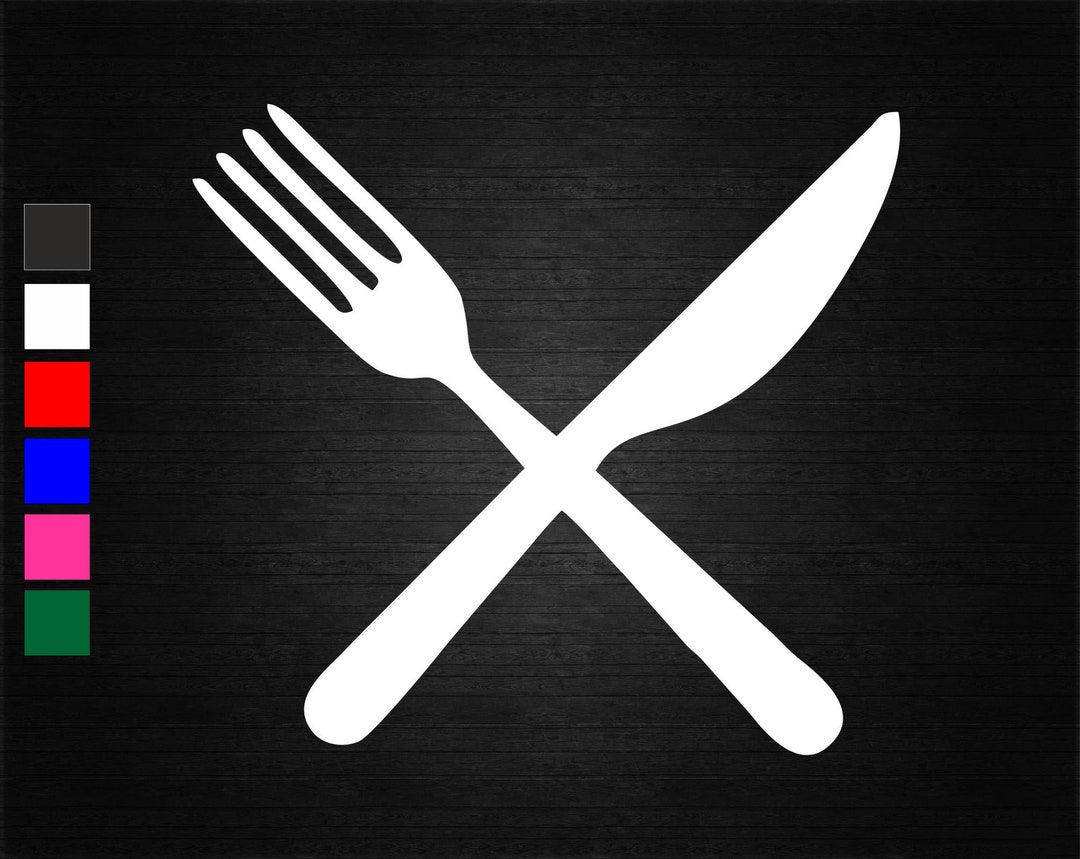 Knife & Fork Kitchen Food Vinyl Decal Sticker Wall Door Window Car Van ...