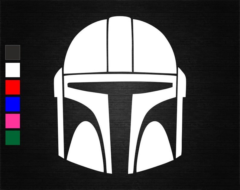 Mandalorian helmet vinyl decal sticker wall door window car | Etsy