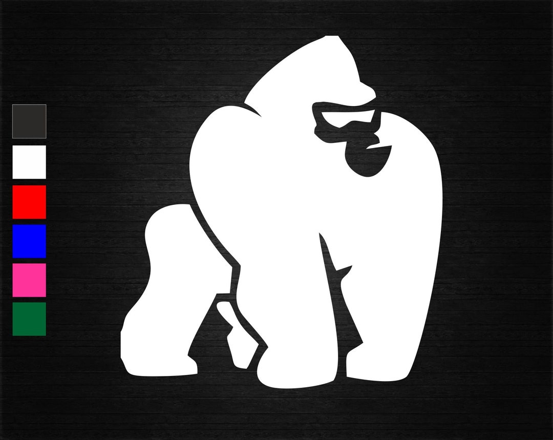 Gorilla Ape Wildlife Nature Vinyl Decal Sticker Wall Door Window Car ...