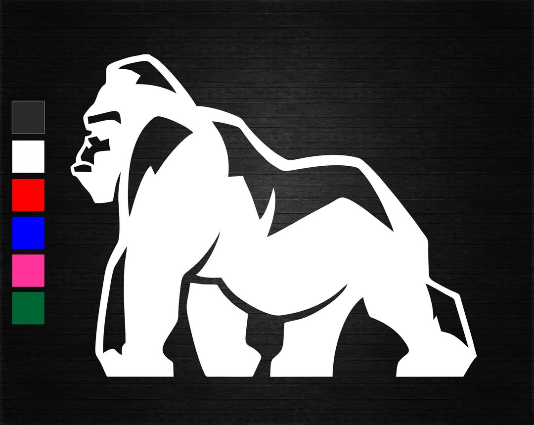 Gorilla Ape Wildlife Nature Vinyl Decal Sticker Wall Door Window Car ...