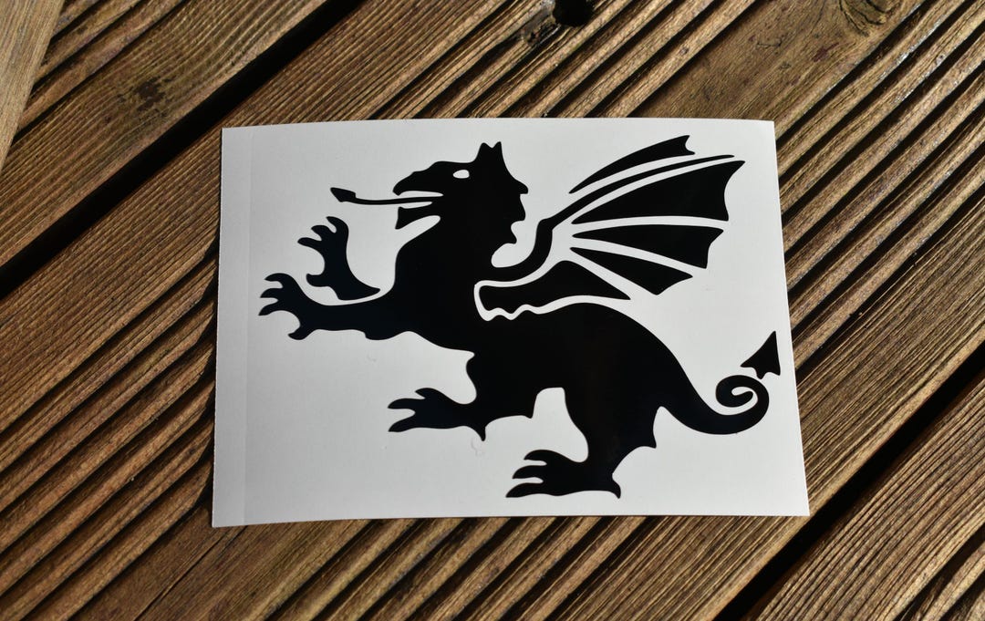 Anglo Saxon English White Dragon Vinyl Decal Sticker Wall Door Window ...