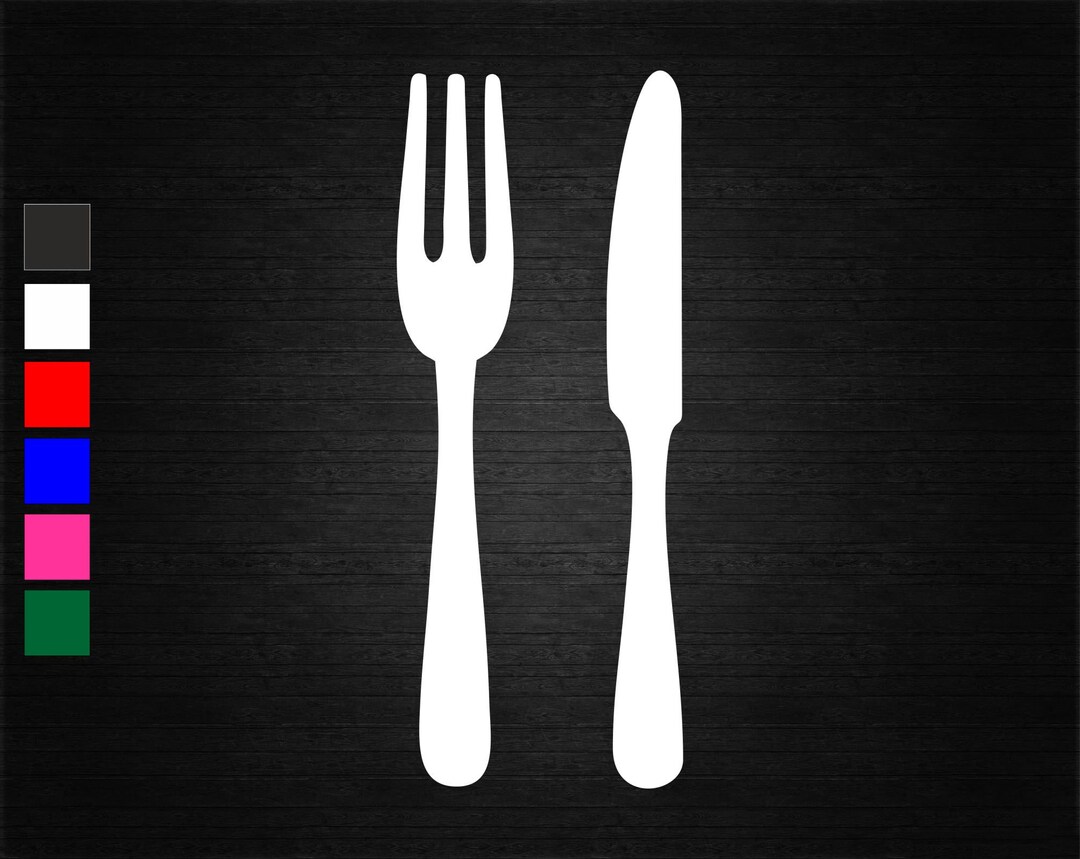 Knife & Fork Kitchen Food Vinyl Decal Sticker Wall Door Window Car Van ...