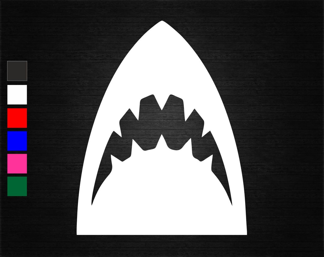 Shark Head Jaws Vinyl Decal Sticker Wall Door Window Car Van Bike Lorry ...