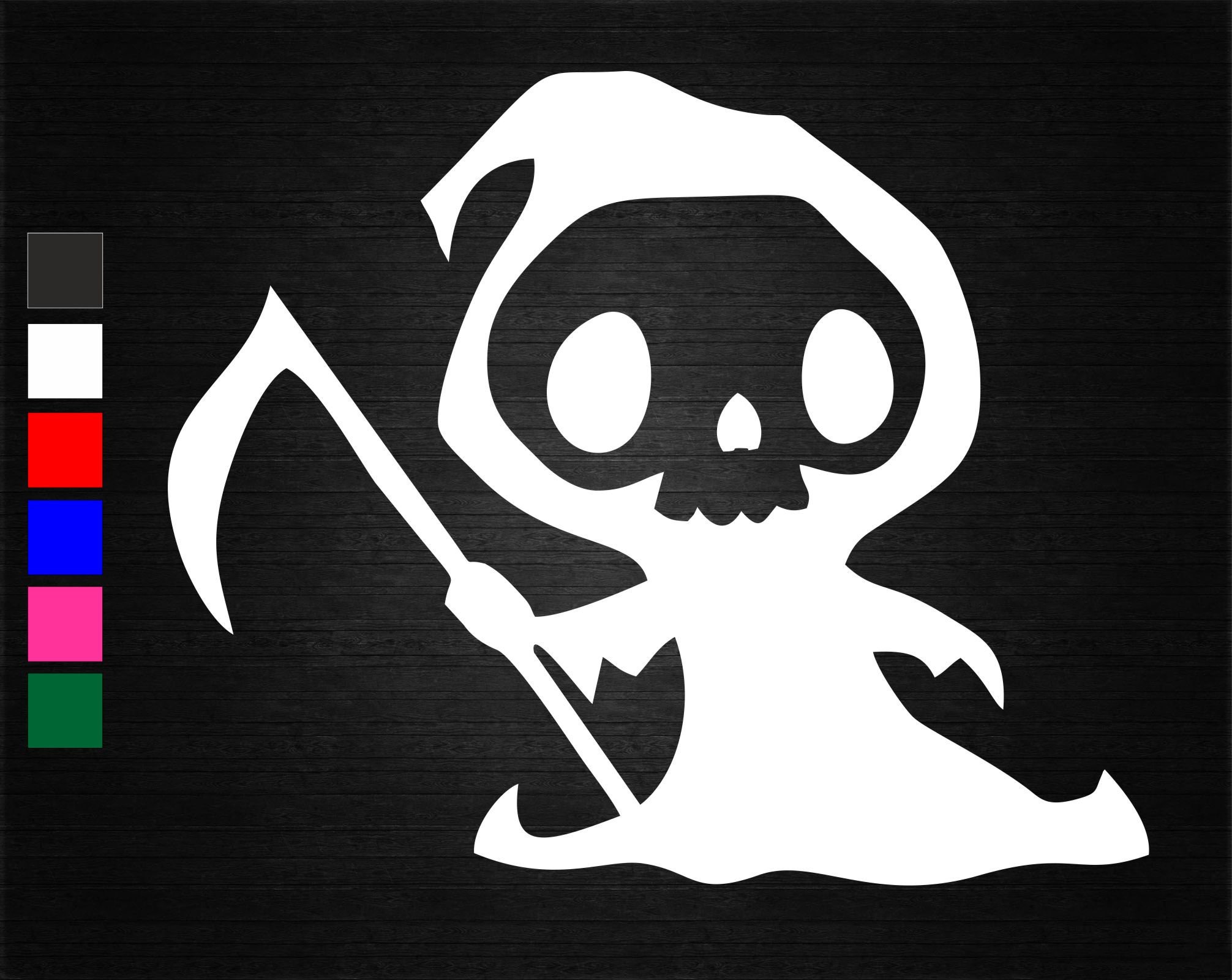 Grim reaper cute vinyl decal sticker wall door window car van - Etsy 日本