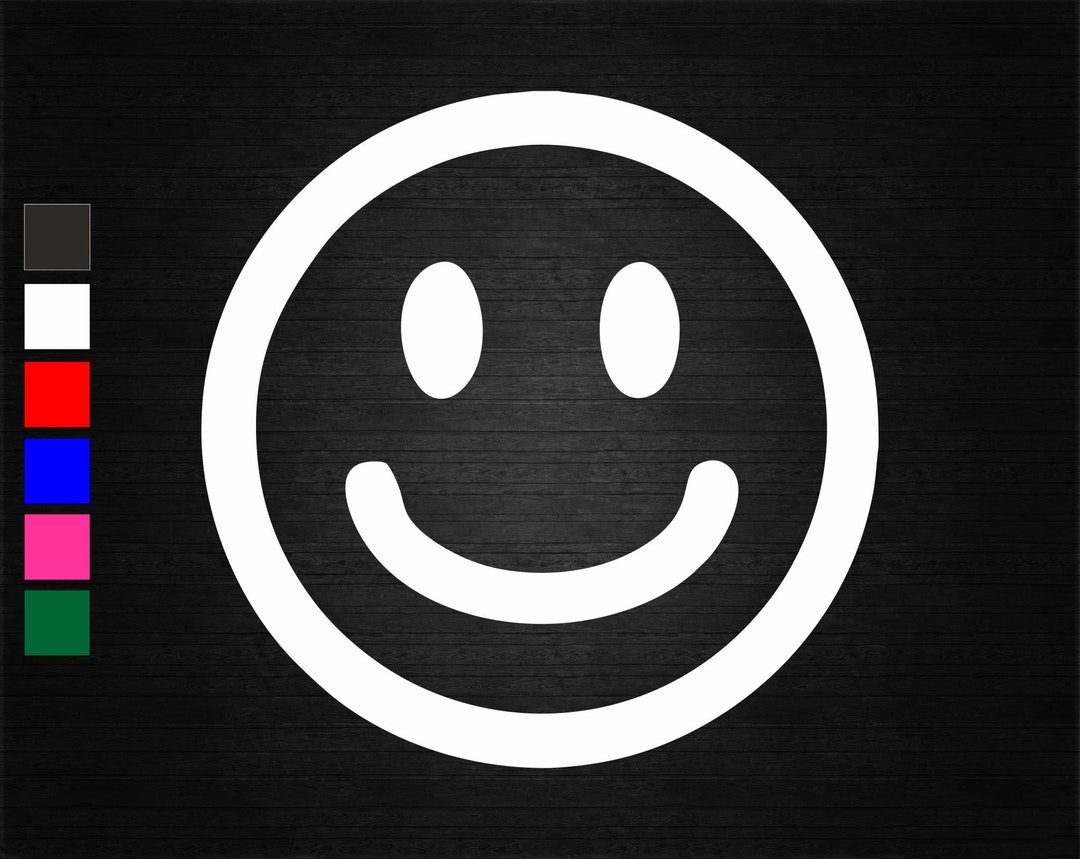 Smiley Face Vinyl Decal Sticker Wall Door Window Car Van Bike Lorry ...