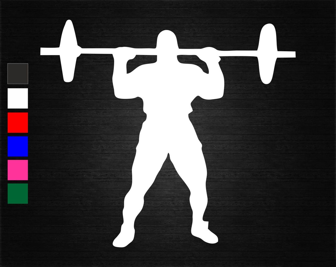 Weightlifter Weightlifting Gym Vinyl Decal Sticker Wall Door Window Car ...