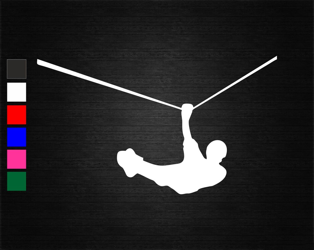 Zip Line Sport Adventure Vinyl Decal Sticker Wall Door Window Car Van ...