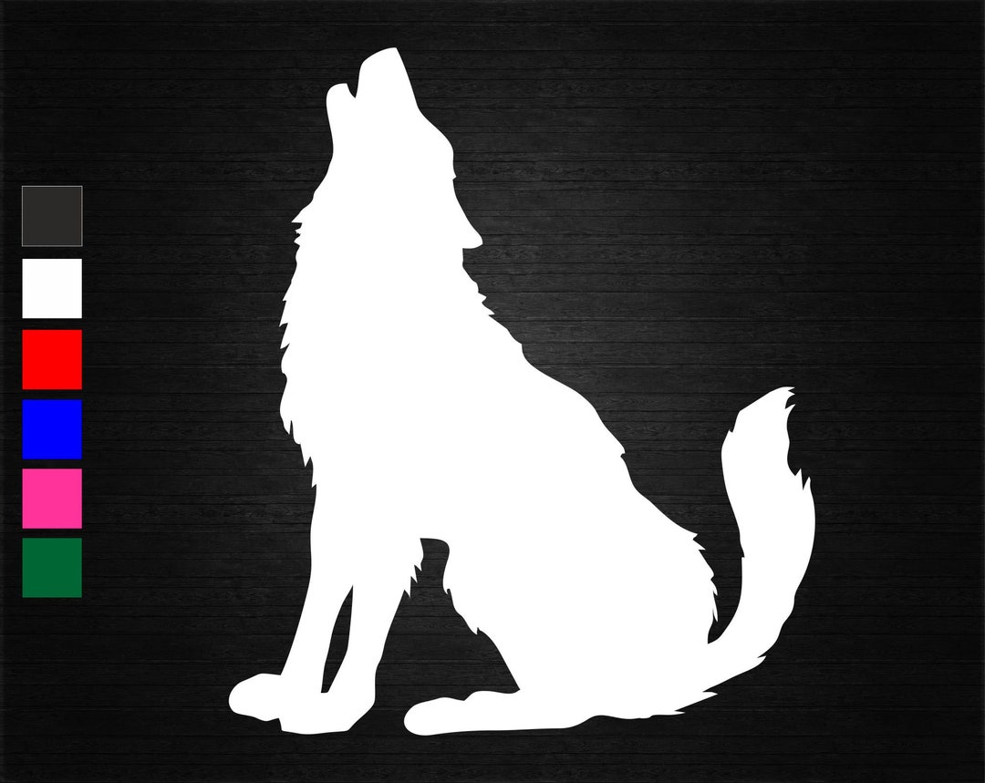 Wolf Howling Vinyl Decal Sticker Wall Door Window Car Van Bike Lorry ...