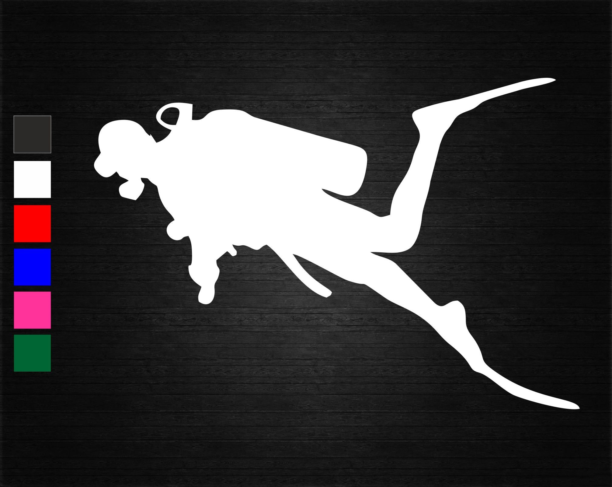 Scuba Diver Diving Vinyl Decal Sticker Wall Door Window Car Van Bike ...