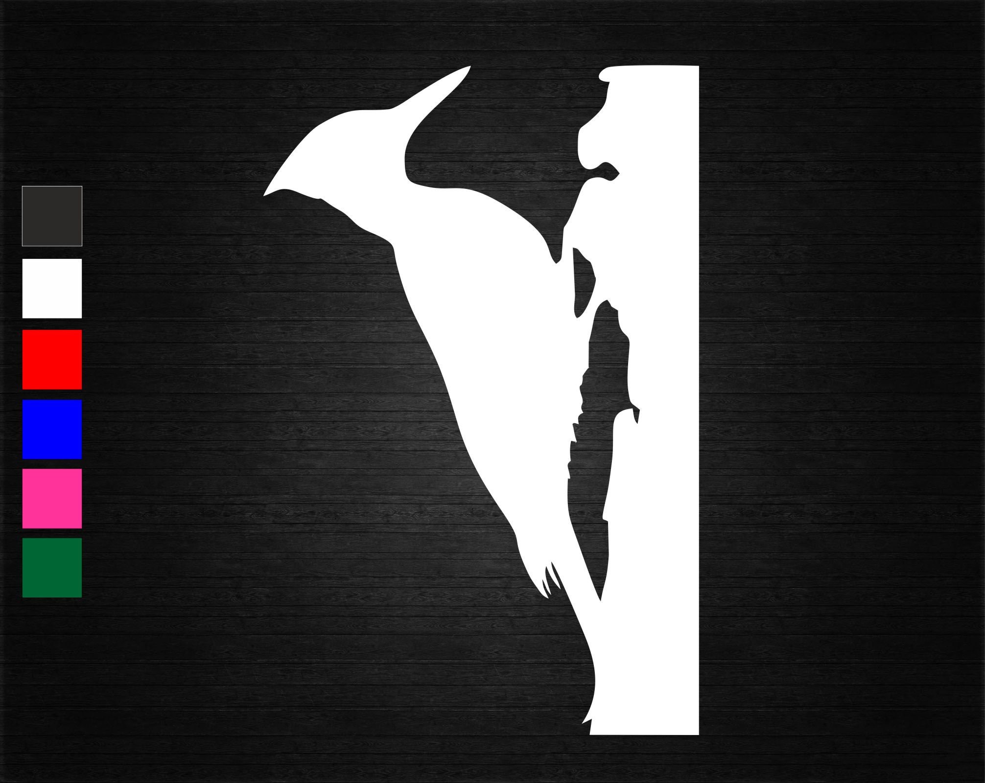 Woodpecker Bird Wildlife Vinyl Decal Sticker Wall Door Window Car Van ...