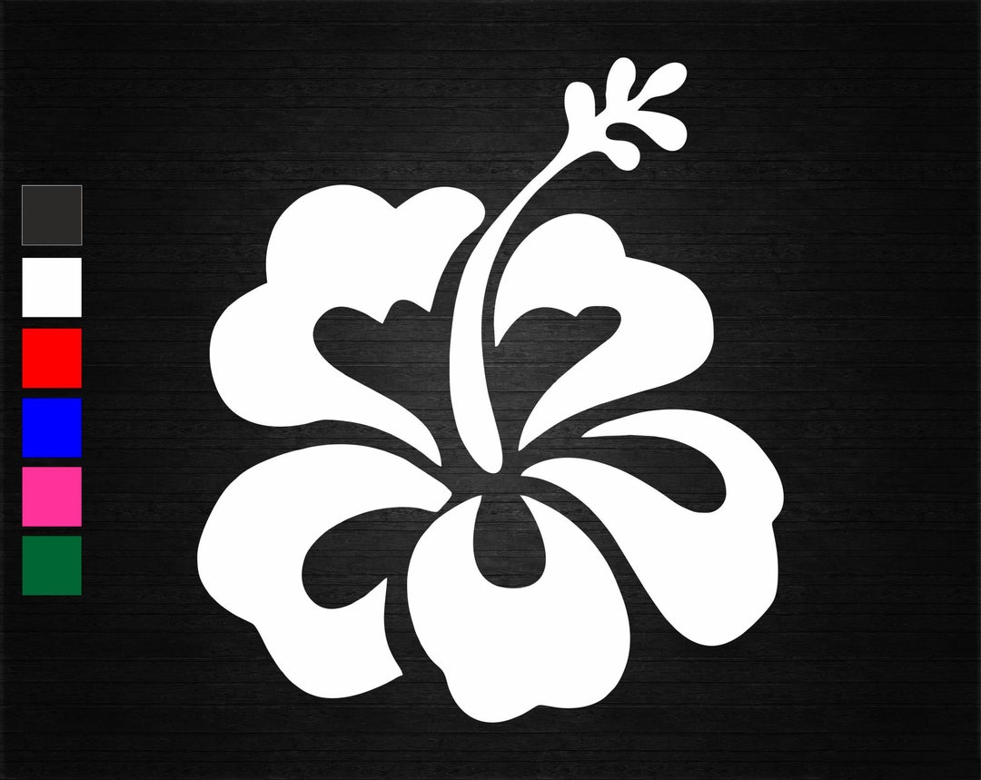 Hibiscus Flower Vinyl Decal Sticker Wall Door Window Car Van Bike Lorry