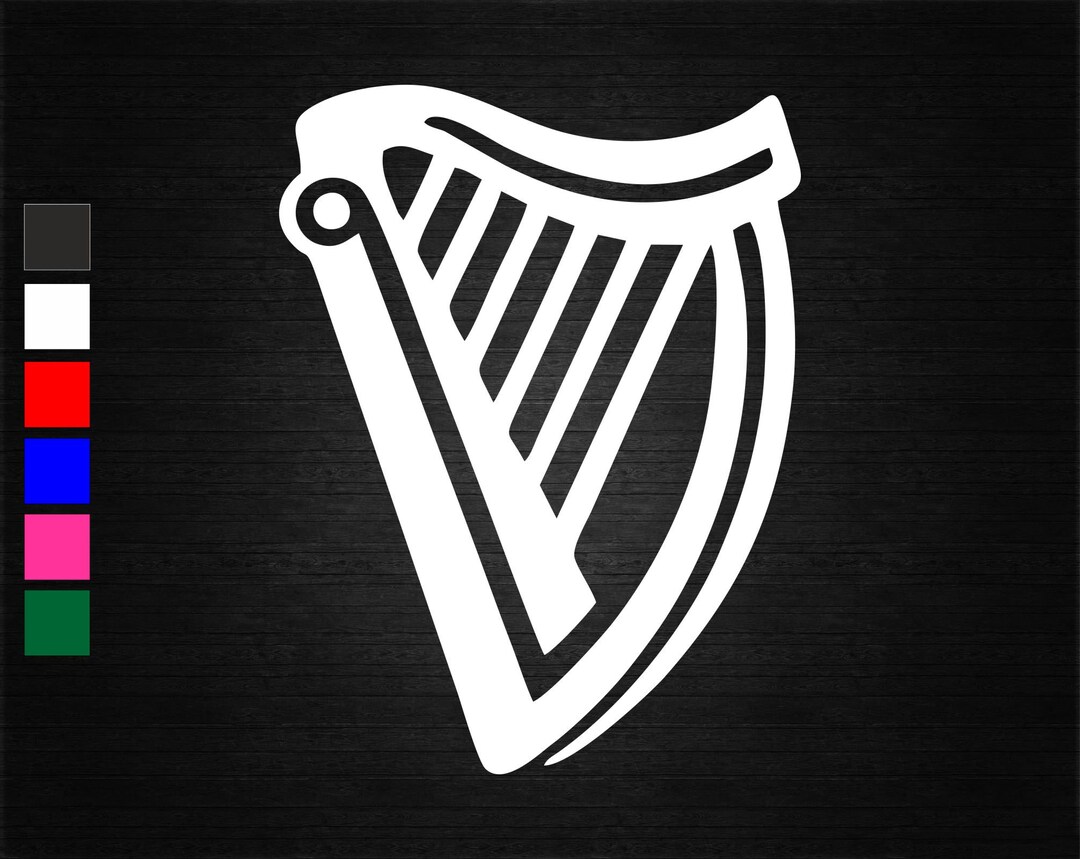 Harp Musical Instrument Vinyl Decal Sticker Wall Door Window Car Van ...