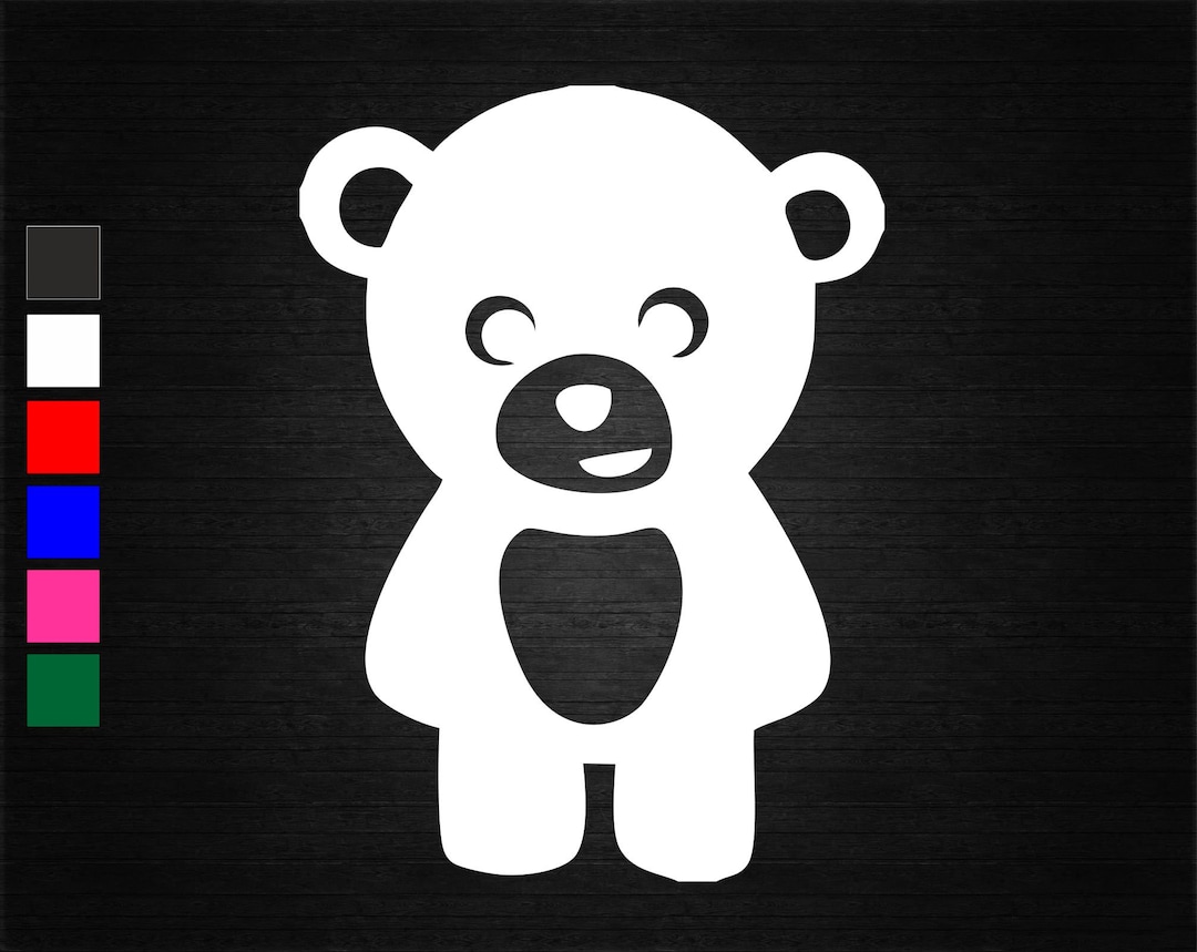 Teddy Bear Cute Vinyl Decal Sticker Wall Door Window Car Van Bike Lorry ...