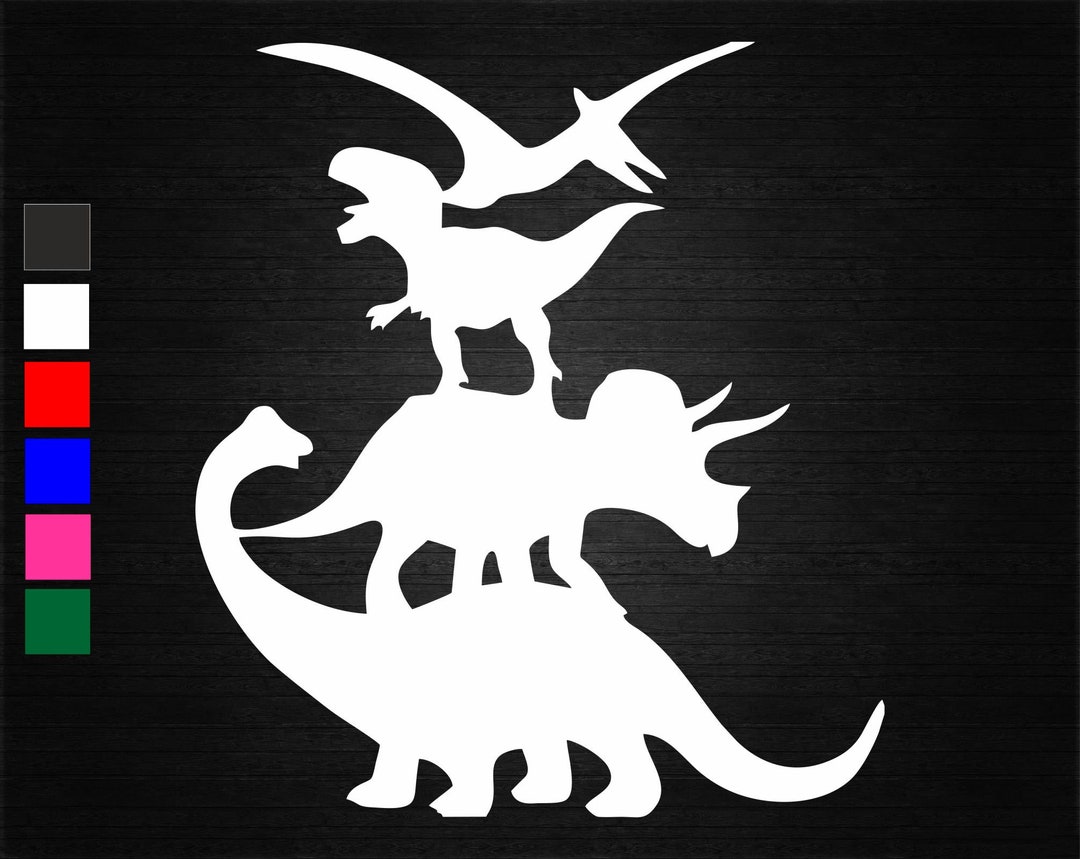 Dinosaurs Vinyl Decal Sticker Wall Door Window Car Van Bike Lorry Home ...