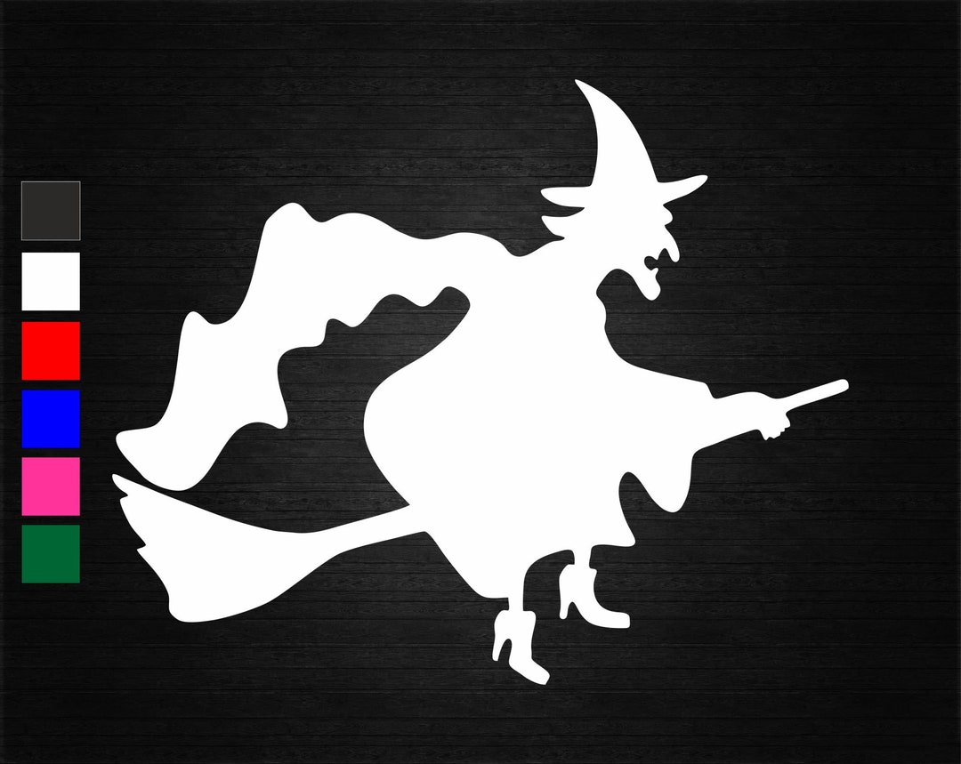 Spooky Witch Halloween Vinyl Decal Sticker Wall Door Window - Etsy