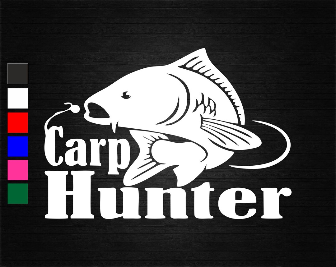 Carp Hunter Fishing Vinyl Decal Sticker Wall Door Window Car Van Bike ...