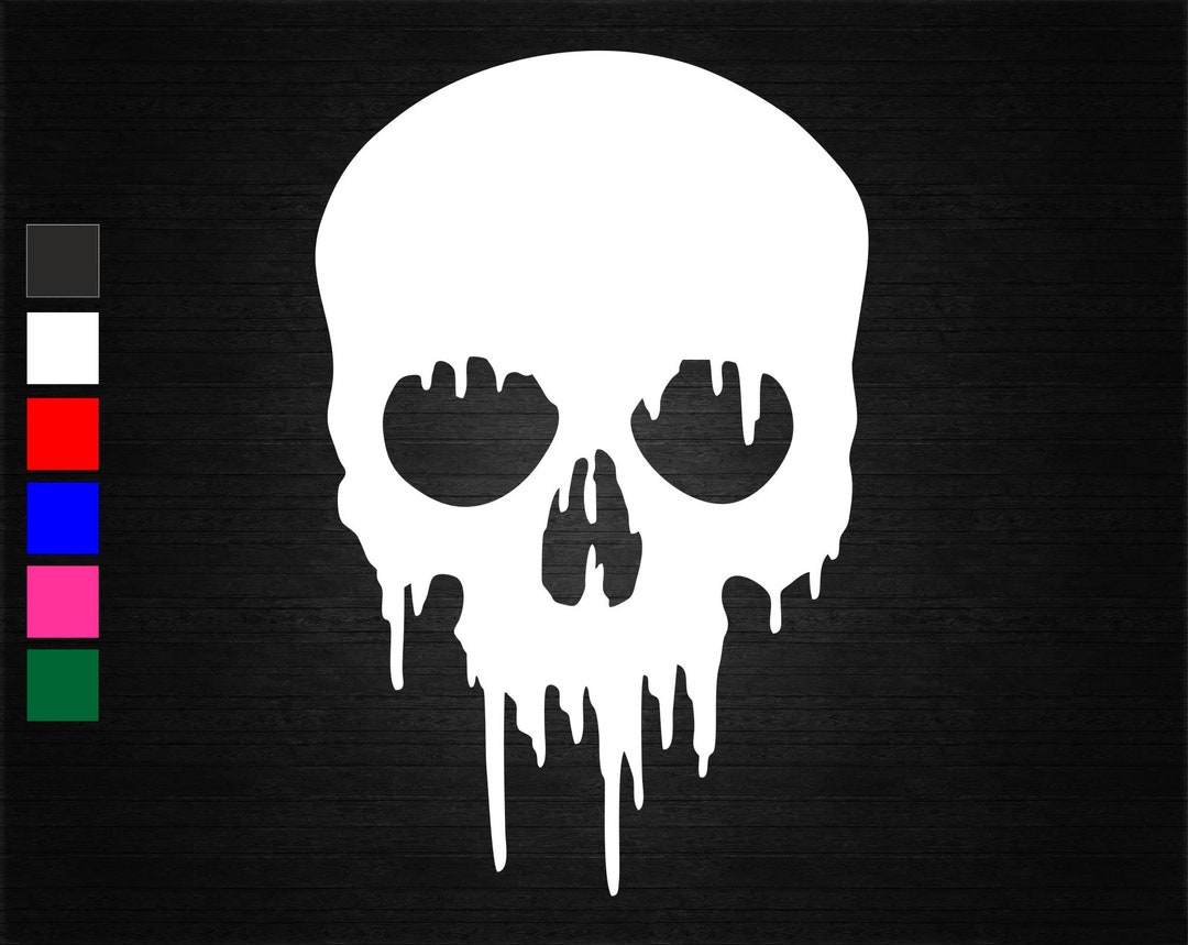 Dripping Skull Vinyl Decal Sticker Wall Door Window Car Van Bike Lorry ...