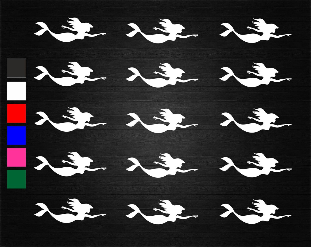 15 X Small Mermaid Sea Life Wine Glass/jar Vinyl Decal Stickers Party ...