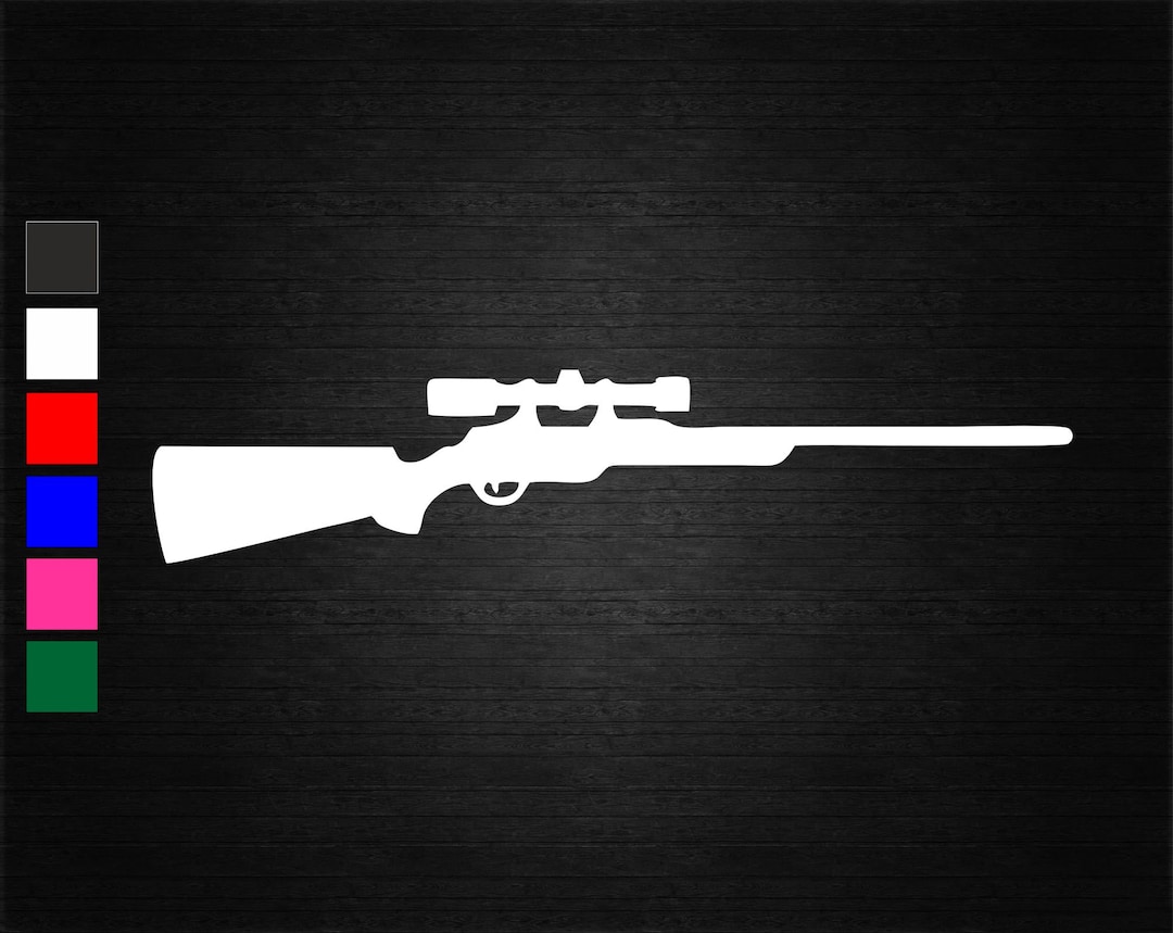 Rifle Gun Hunter Shooting Vinyl Decal Sticker Wall Door Window Car Van ...