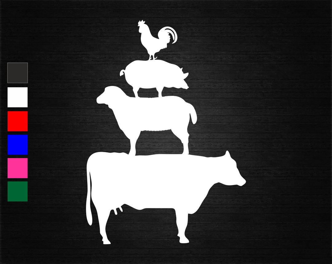 Farm Animals Vinyl Decal Sticker Wall Door Window Car Van Bike Lorry ...