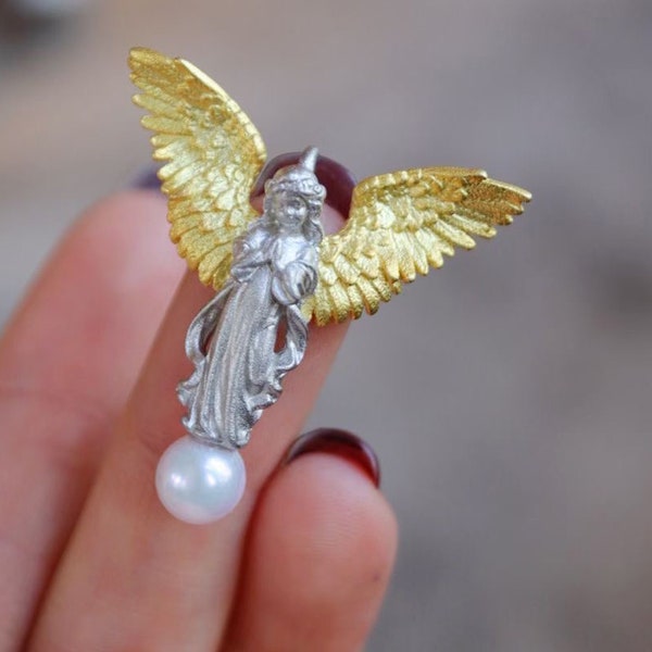 Gold Angel Pin - Etsy