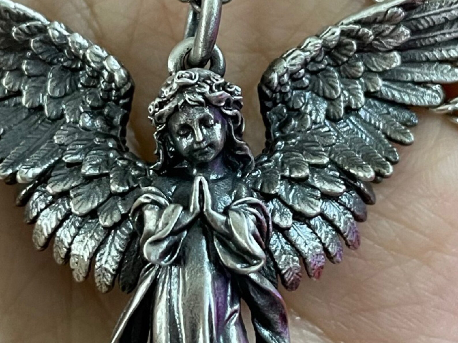 Vintage Guardian Angel Necklace,adult Fairy Wings,religious Pendant ...