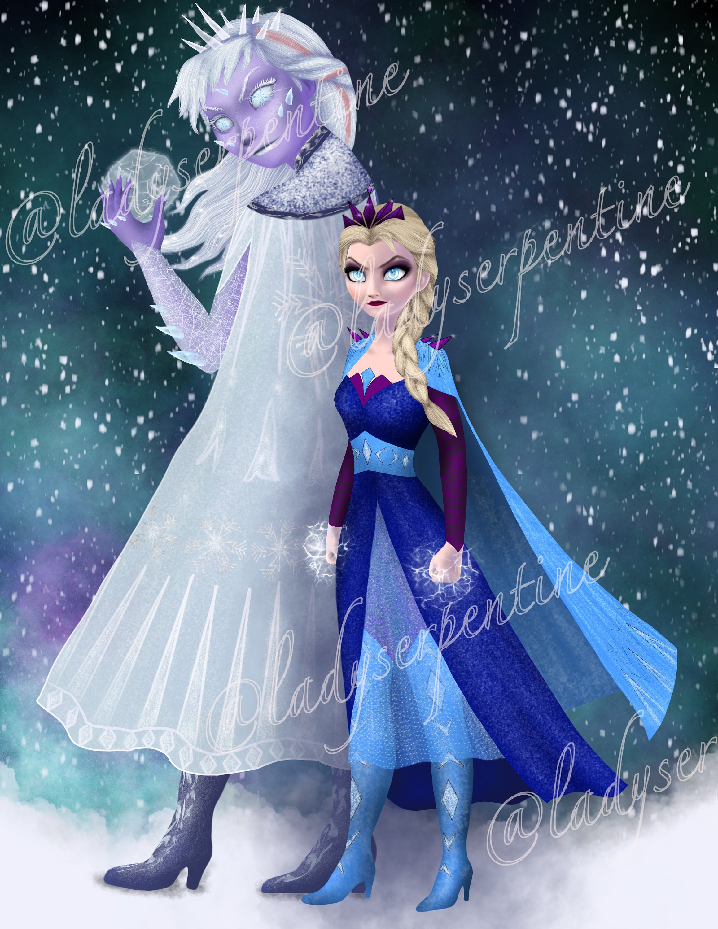 Evil Elsa & Anna Digital Download - Etsy