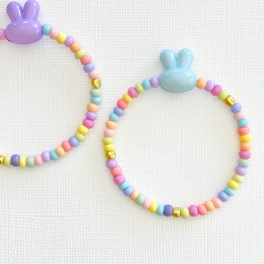 Kids Bunny Bracelet, Kids Easter Gift, Basket Filler, Bunny Jewelry ...