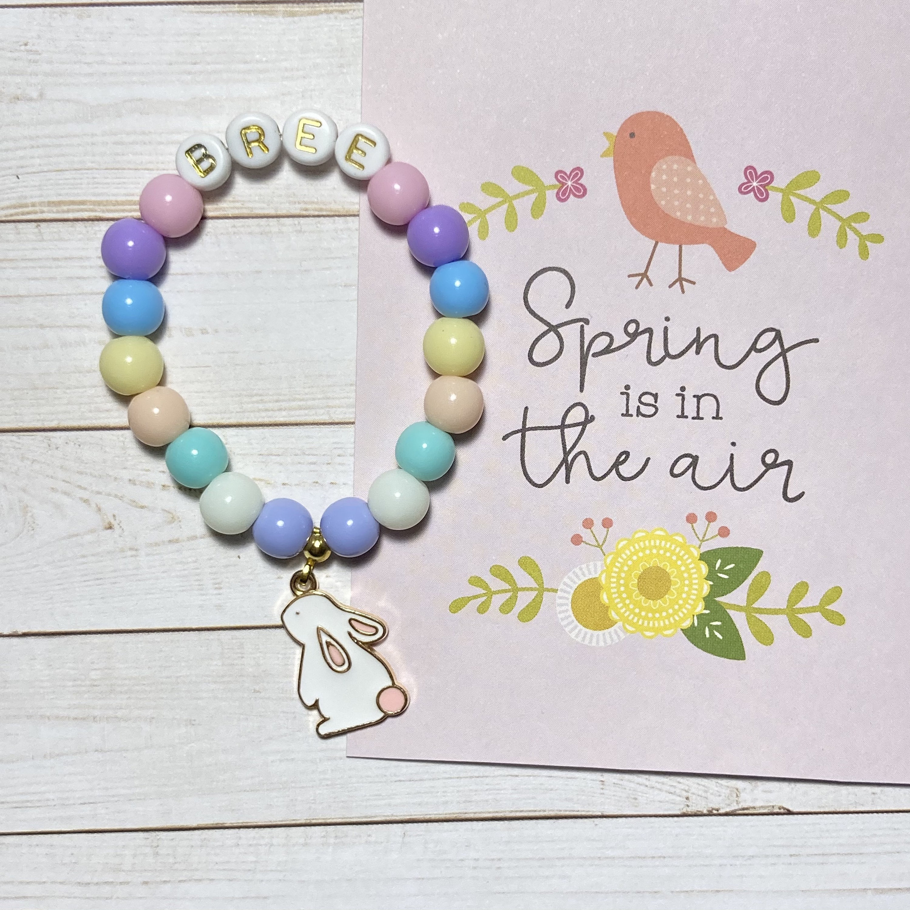 Kids Bunny Bracelet Personalized Easter Gifts Toddler | Etsy