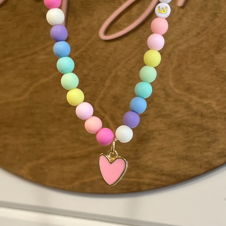 Heart Charm Necklace, Girls Personalized Necklace, Toddler Charm ...
