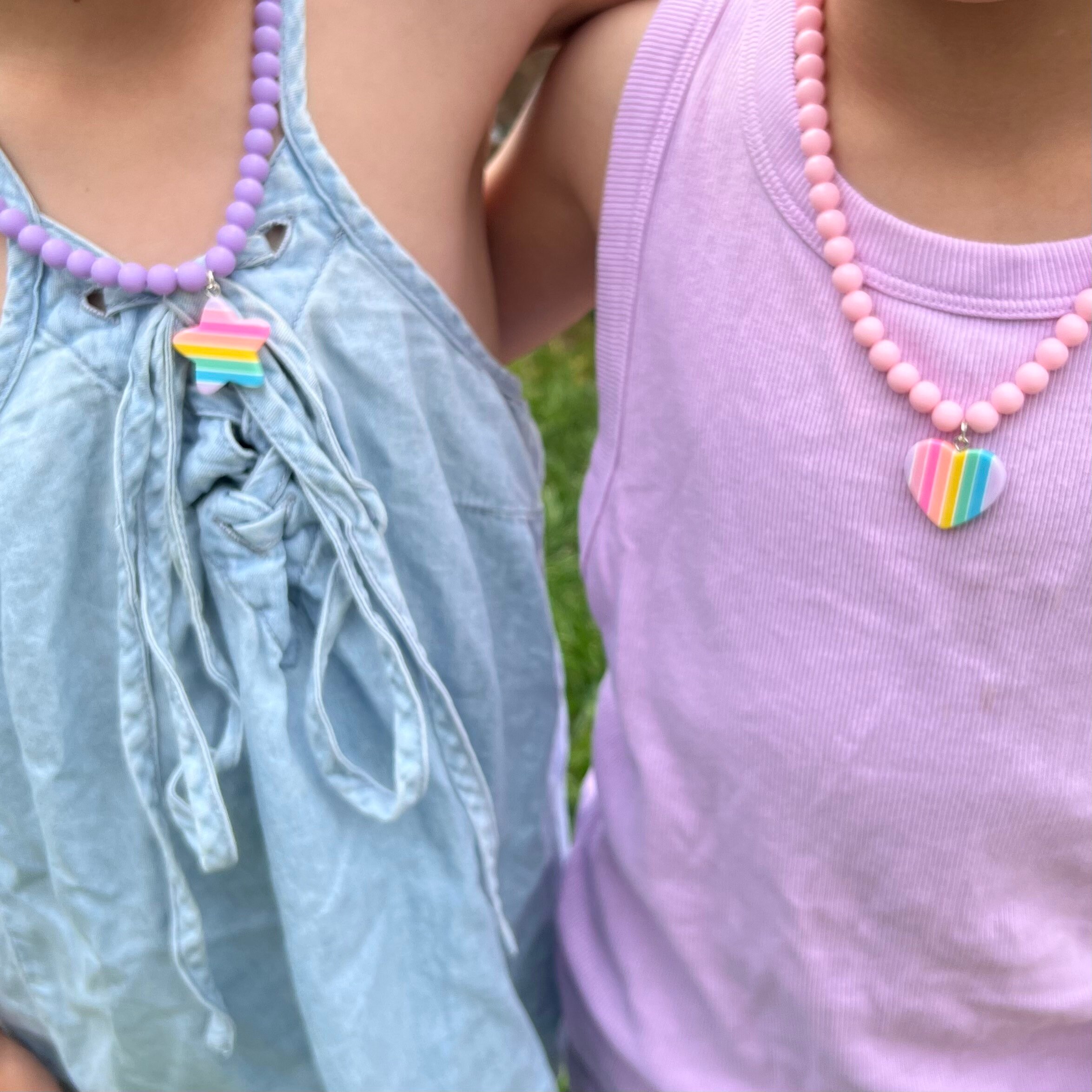 Girls Beaded Necklace, Heart Necklace, Jewelry for Girls, Personalized ...