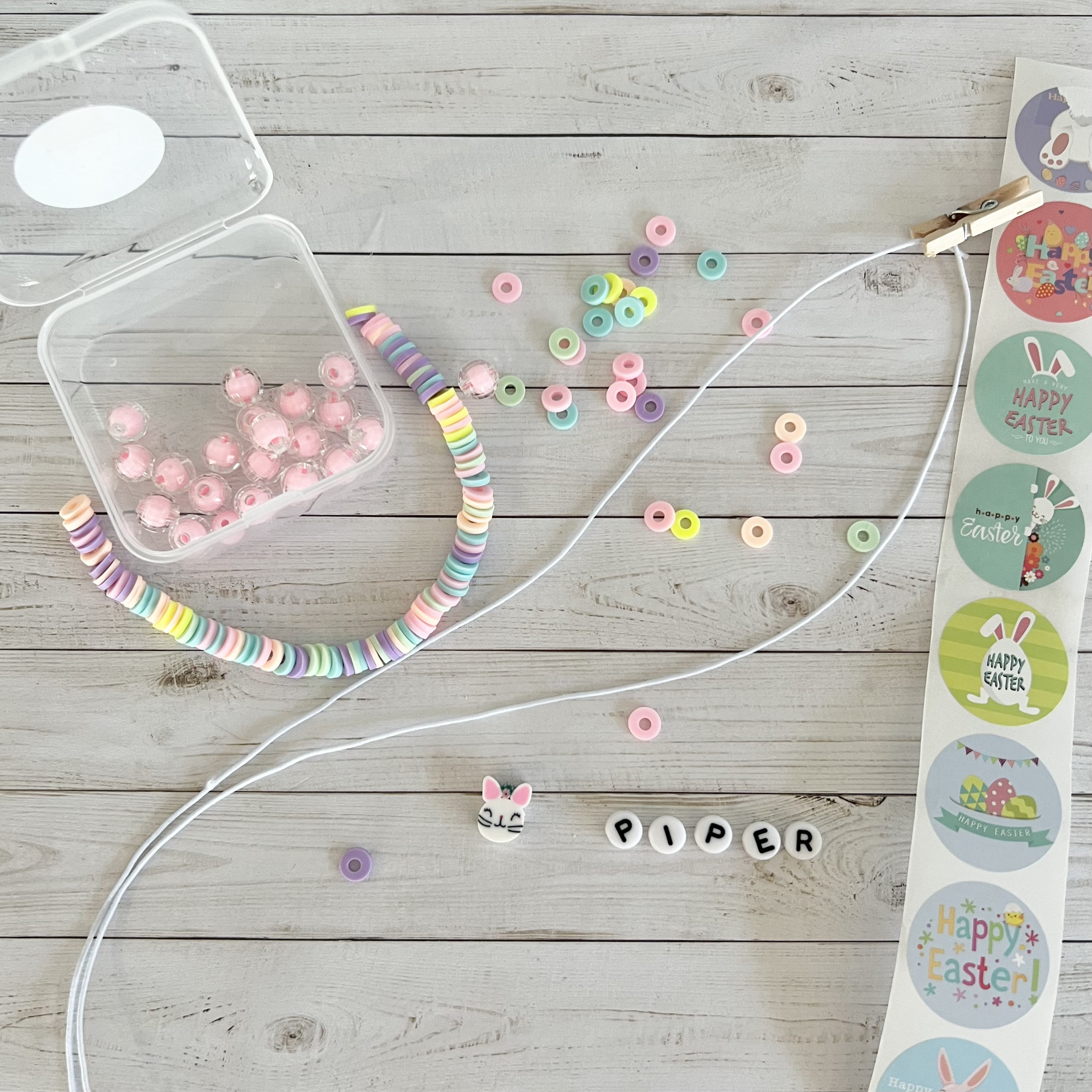 DIY Easter Bracelet Kit, Easter Basket Stuffer, Make Your Own Bracelet ...