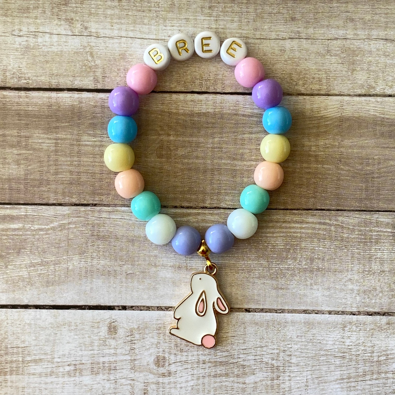 Kids Bunny Bracelet | Personalized Easter Gifts | Toddler Easter Gift ...