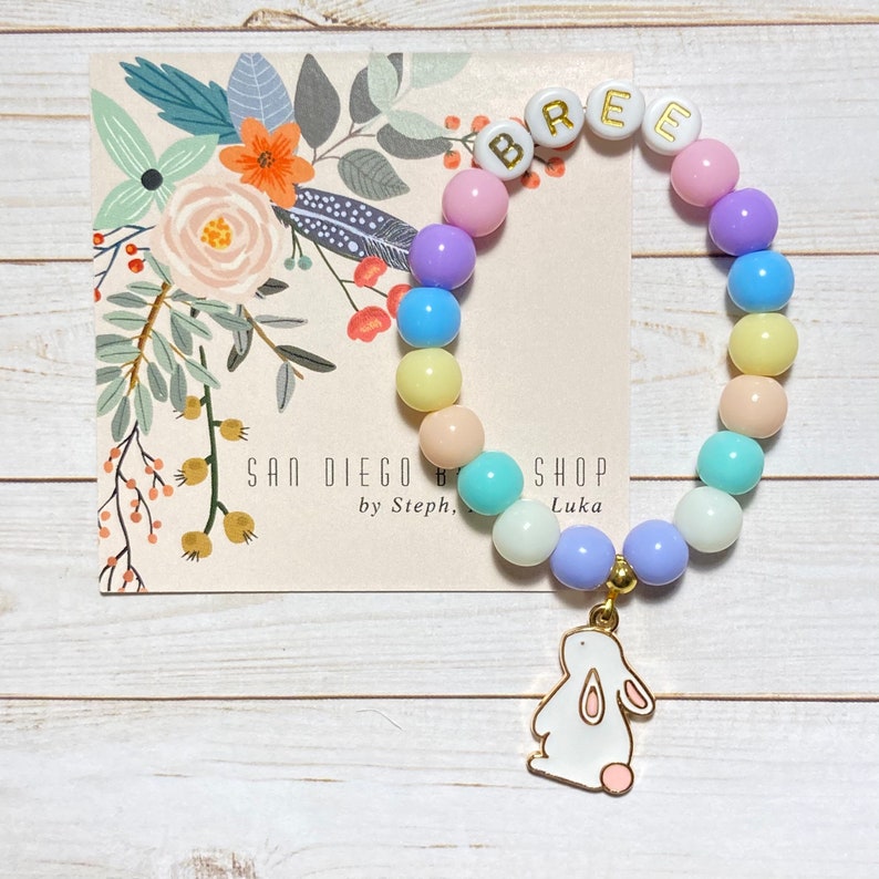 Kids Bunny Bracelet Personalized Easter Gifts Toddler - Etsy