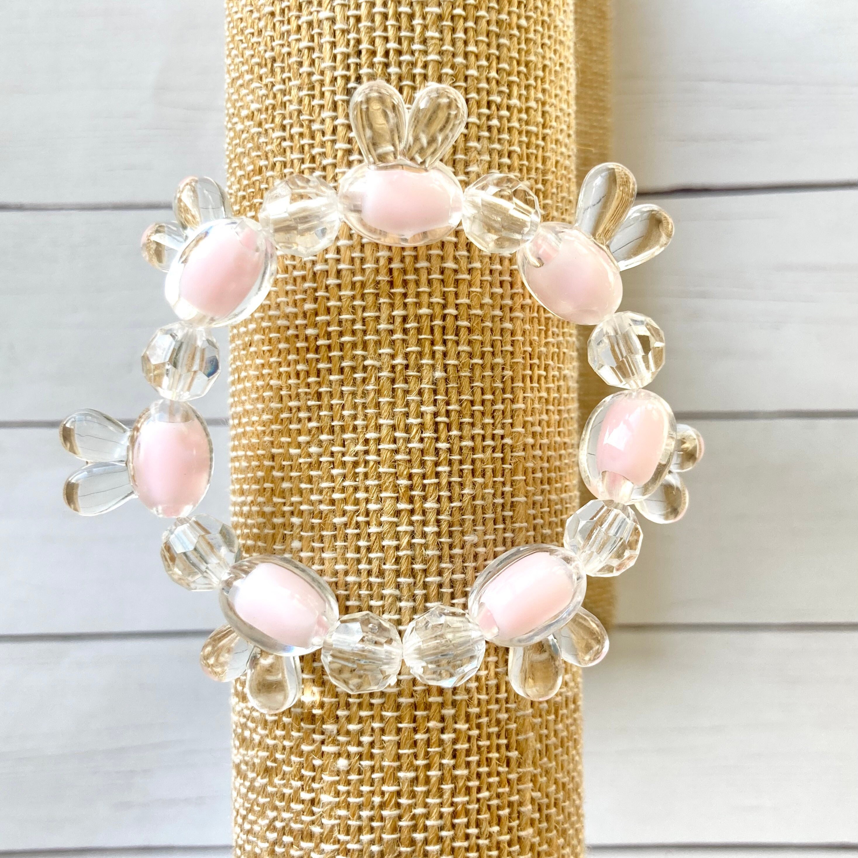 Bunny Bead Bracelet, Bunny Jewelry, Easter Bracelet for Girl, Easter ...